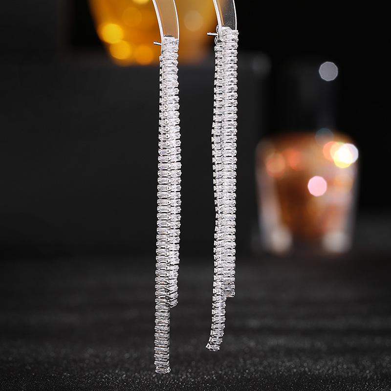 ピアス レディース ジルコニア s925 シルバー ロング タッセル 取り外し可能 2way 小顔効果 アクセサリー