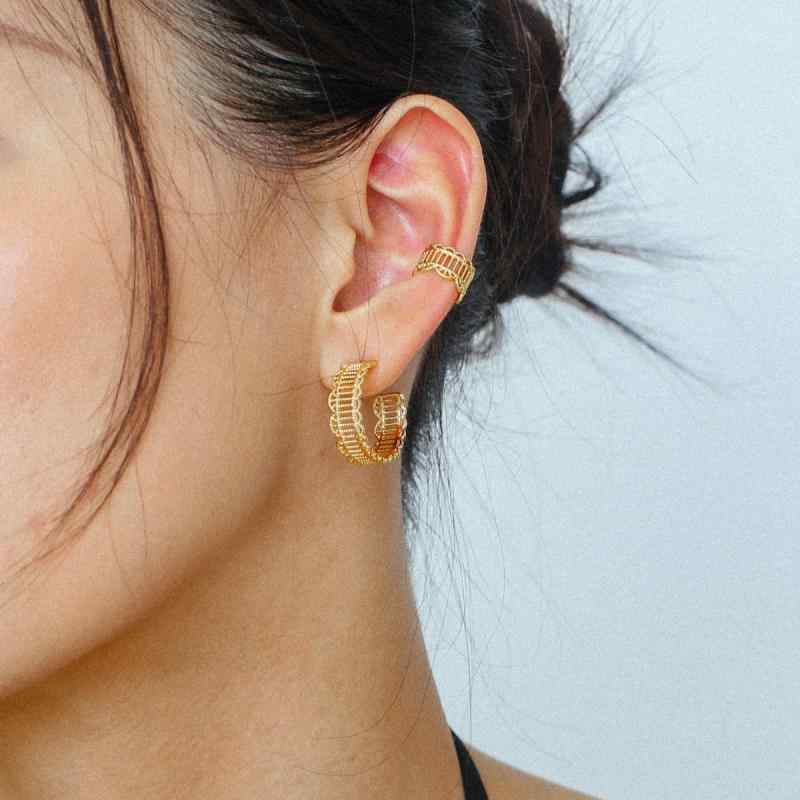 ピアス レディース 中華風 メタル レース レトロ 鏤空（ロウク） アクセサリー