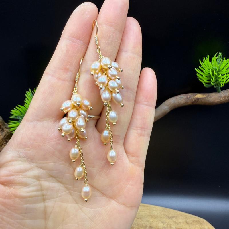イヤリング レディース パール ロング 大ぶり 葡萄 大人 かわいい おしゃれ アクセサリー 通販