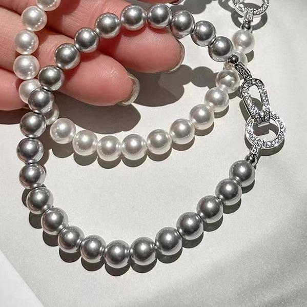 アンクレット レディース 豪華感 グレー パール レトロ 軽量 電気メッキ加工 時髦 アクセサリー