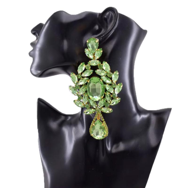 イヤリング レディース 女性用 花柄 満点ジルコニア 豪華感 多色 電気メッキ加工 ウェディング パーティー 超キラキラ