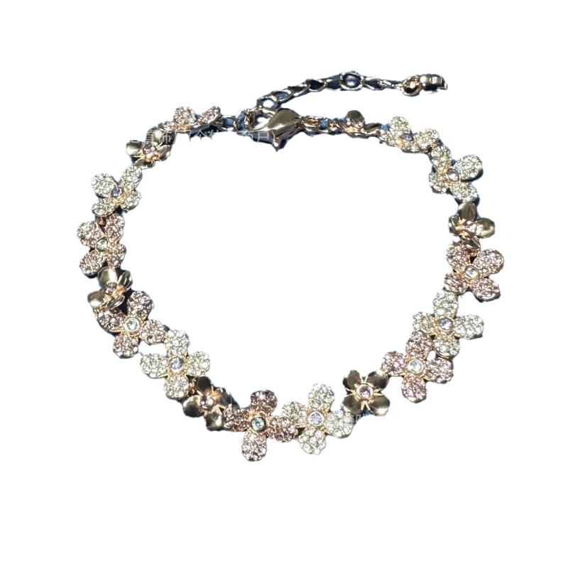 ブレスレット レディース バングル 花 フラワー ローズゴールド ジルコニア 上品 エレガント ギフト プレゼント 女性