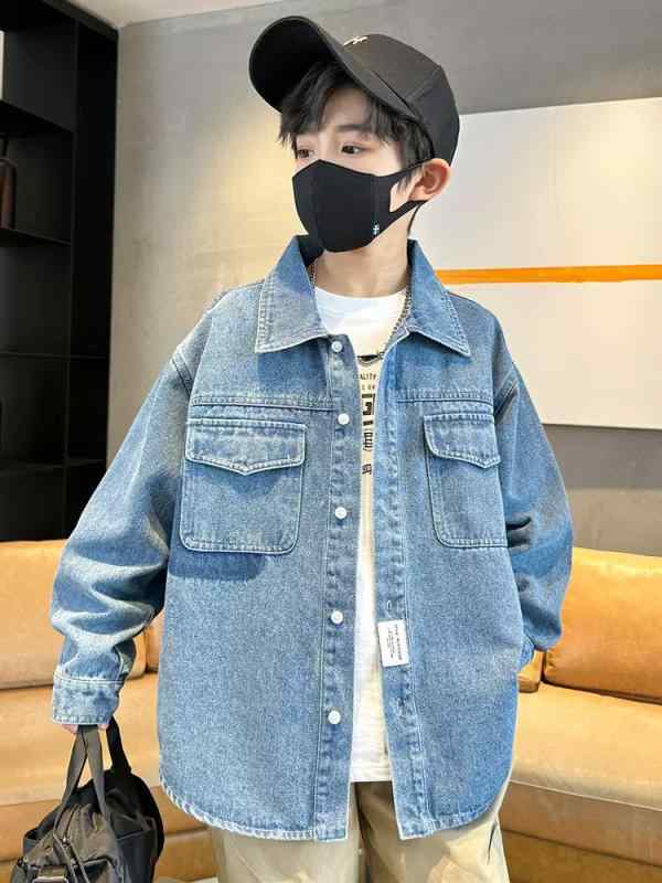 シャツ キッズ 男の子 デニムシャツ 長袖 子供服 アウター カジュアル トップス 12歳 中学生 高学年 秋服・性別: 男の子・・アイテム: デニムシャツ・対象年齢: 子供 (8歳以上.140cm以上)・襟のタイプ: 襟付き・スタイル: ...