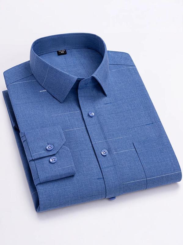 2シャツ メンズ 男性用 長袖 薄手 カジュアル ノーアイロン 抗シワ 形態安定 春秋 トップス 普段使い