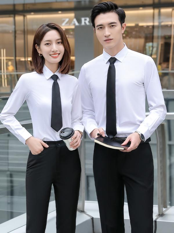 シャツ 男性用 半袖 長袖 工作服 事務服 ビジネス フォーマル トップス 刺繡 ロゴ