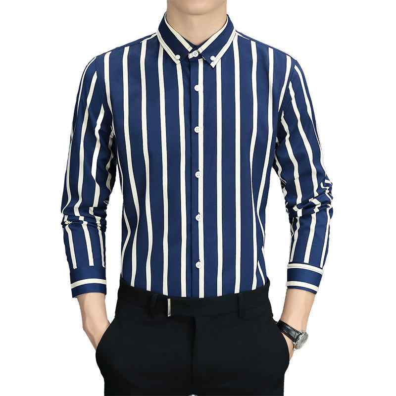 シャツ メンズ 男性用 長袖 ストライプ ネルシャツ 秋冬 韓国 スリム トップス カットソー 上着 カジュアル・素材: 化学繊維混紡・スタイル: 韓国版・タイプ: カーディガン・フィット: レギュラー・襟の形: 襟付き・袖丈: 長袖.七分...