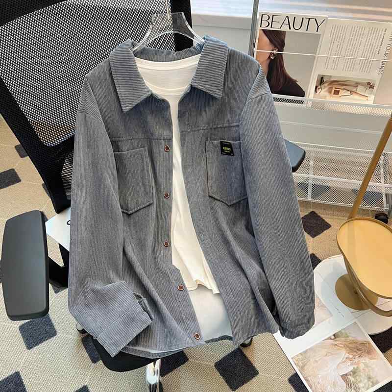 シャツ メンズ 男性用 コーデュロイシャツ 長袖シャツ 厚手 裏起毛 ビッグシルエット 暖かい 秋冬 トップス 普段使い