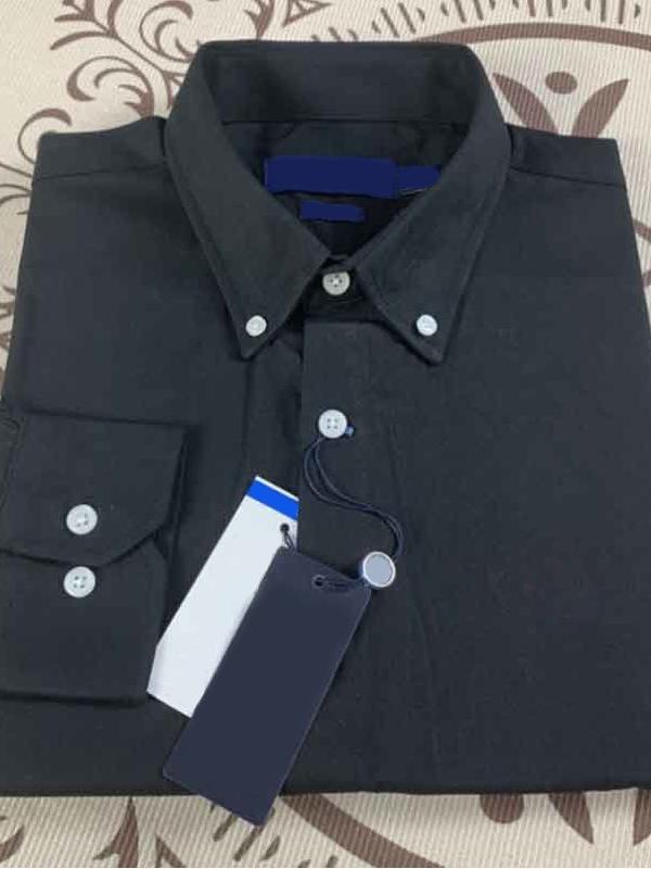 シャツ 男女兼用 カジュアル トップス 長袖 綿 コットン アメリカン ポロ 刺繡 春秋