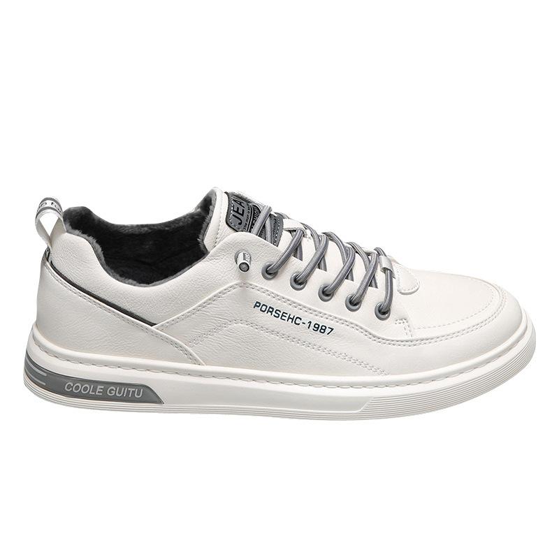 靴 メンズ 男性用 秋冬 スニーカー ローカット フラットソール レザー カジュアル 普段使い シンプル 裏起毛 あったか