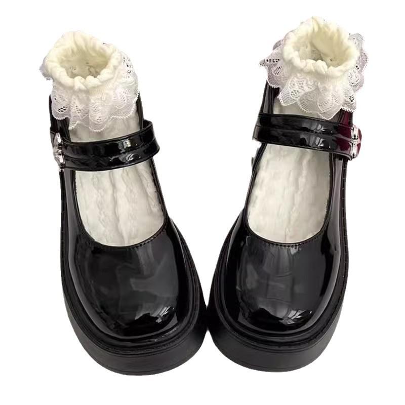 靴 レディース ローファー 春 マリージェーン 厚底 粗ヒール 滑り止め 履きやすい 歩きやすい フェイクレザー 通勤 普段使い