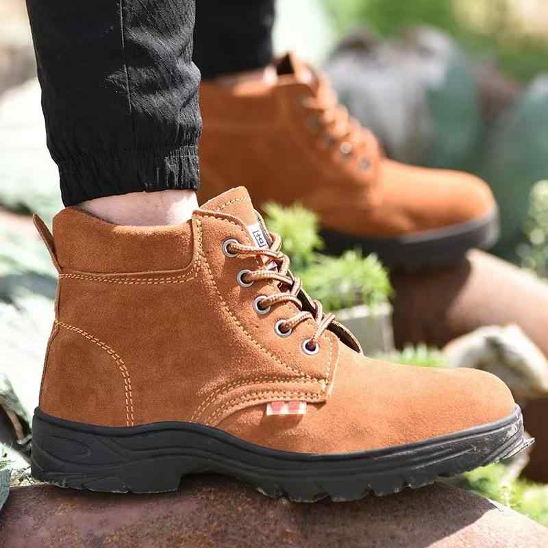 靴 男性用 通気性 滑り止め スチールトゥ 耐熱 耐摩耗 溶接 作業靴 軽作業