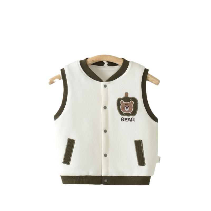 子供用ベスト 春秋冬 加絨 男女兼用 ベビー 薄綿 チョッキ 小中童 保温 上着