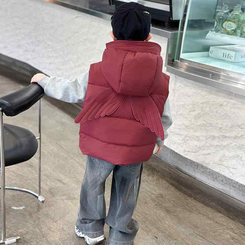 子供服 男の子 ダウン風綿ベスト 秋冬 アウター 厚手 防寒 あったか チョッキ・性別: 男の子・スタイル: 韩版・対象年齢: 3～8歳 (100～140cm)・生地の加工: 柔らかい・デザイン: カーディガン・柄: 無地・厚さ: 厚手・フ...