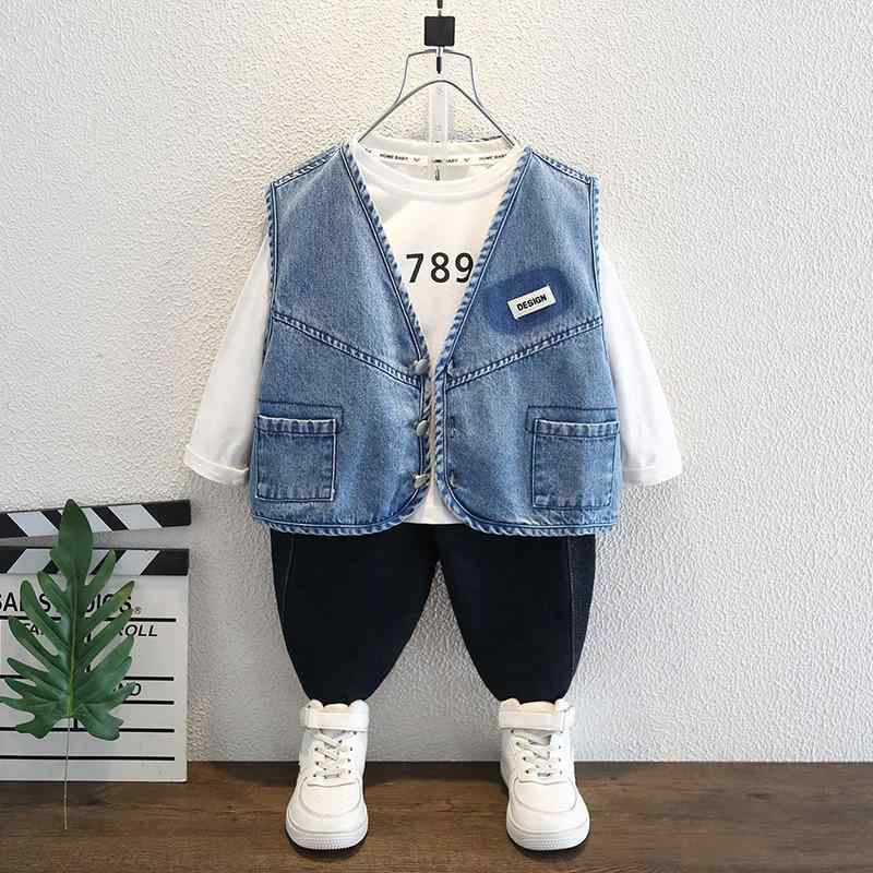 ベスト 子供服 男の子 デニム 春秋 アウター チョッキ ボーイズ ベビー キッズ 普段着 かわいい・性別: 男の子・スタイル: 韓国版・対象年齢: 中小キッズ(3~8歳, 100~140cm)・季節: 春秋・生地加工: 柔らか加工・デザイ...