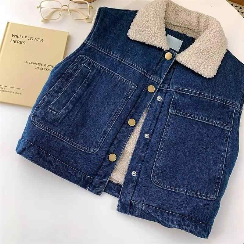 子供用ジーンズベスト アウター 秋冬 男の子 女の子 ベビー あったか 保温