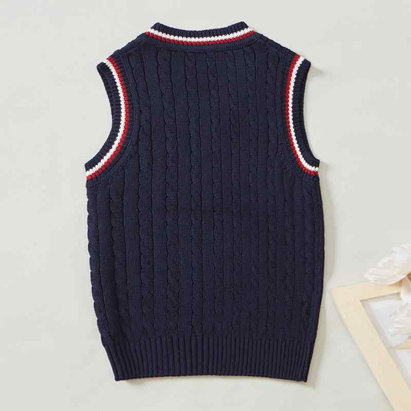 2子供服 ベスト 男の子 ニット 大学生 制服風 大判 ケーブル編み 女の子 レトロ あったか