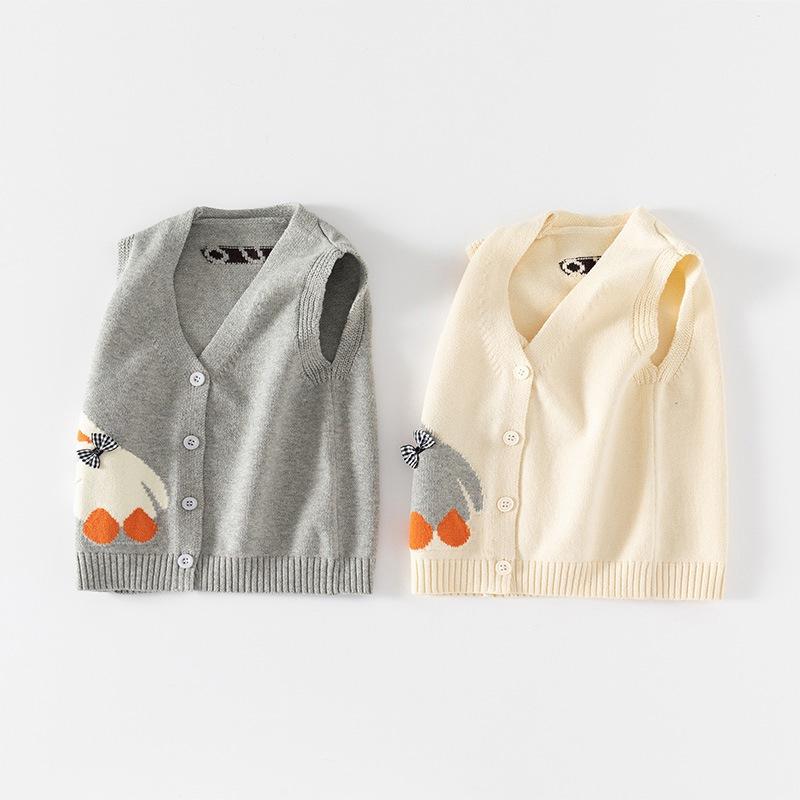 ベビー服 ニットベスト 春秋 男の子 新生児 赤ちゃん 子供服 かわいい カートーン柄 チョッキ 普段使い