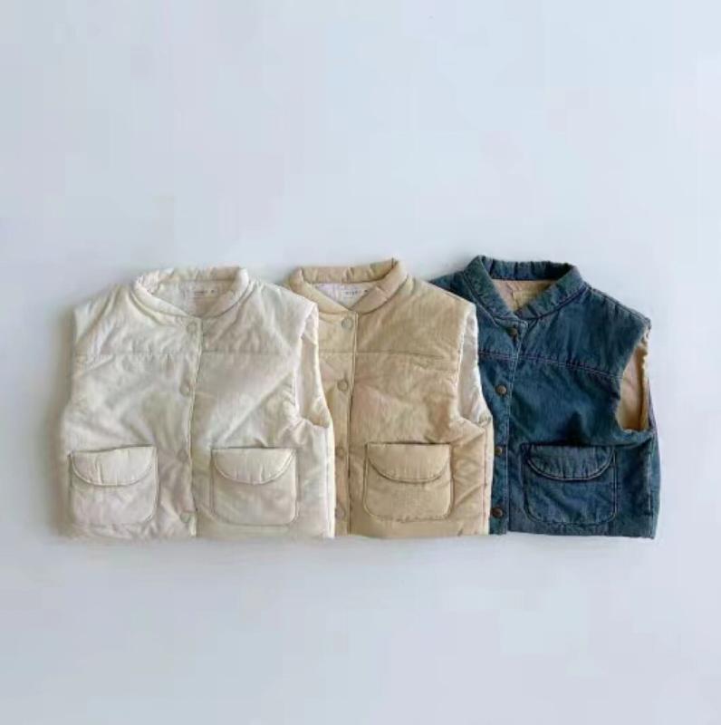 ベスト キッズ 子供服 男女兼用 中綿 半ハイネック ポケット付き 袖なし チョッキ あったか 春秋冬・スタイル: 韩版・适合年龄段: 婴幼童(1~3岁，80~100cm)・面料工艺: 柔软处理・款式: 开衫・图案: 纯色・厚薄: 普通・是...