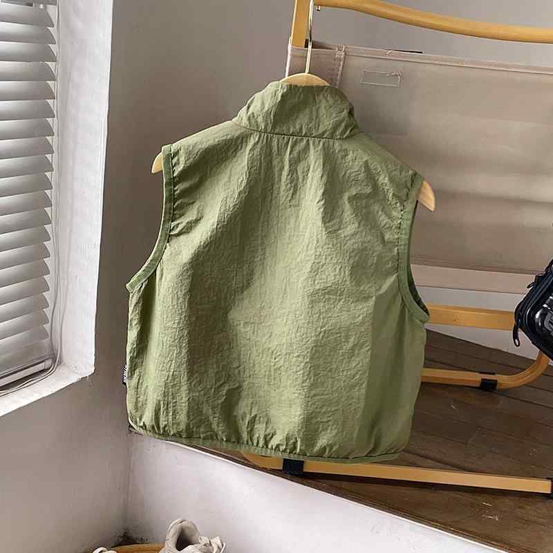 キッズ ベスト 薄手 春秋 アウター 子供服 おしゃれ かわいい チョッキ