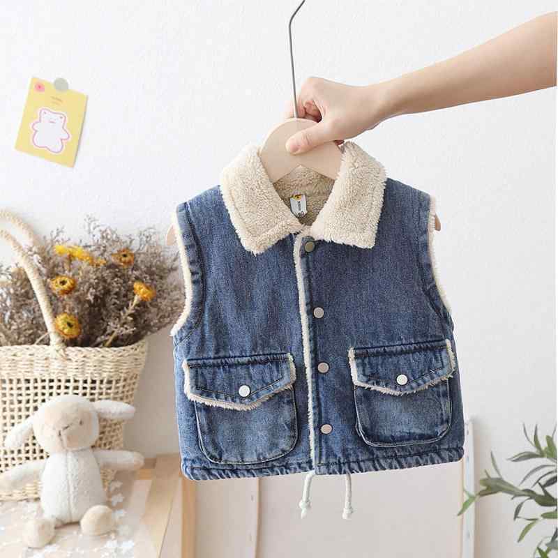 ベスト キッズ 男の子 子供用 ボアベスト デニム ジャケット ベビー服 防寒 暖かい アウター・適用性別: 男・スタイル: 韓国版・適合年齢: 中小規模の子供 (3～8歳.100～140cm)・生地加工: 紫外線対策・デザイン: カーディ...