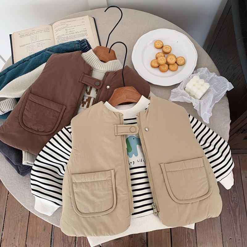 子供服 冬用アウター 男の子 中綿入りベスト ワークウェア 加厚 防寒 ベスト 年 新型 チョッキ
