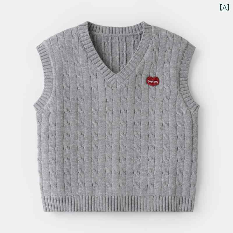 ニット キッズ 男の子 子供 小童 ニットベスト 春秋 春物 学院風 チョッキ セーター・性別: 男の子・スタイル: カジュアル・対象年齢: 中小児 (3～8歳, 100～140cm)・シーズン: 春秋・デザイン: プルオーバー・柄: ・・...