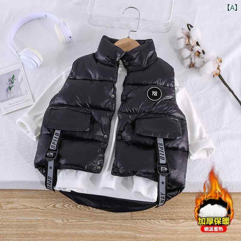子供用ベスト 秋冬 男の子 ベビー ダウン風 中綿入り あったか おしゃれ チョッキ アウター 防寒 軽量