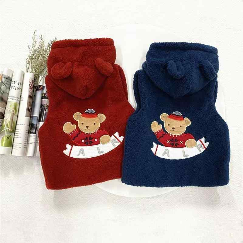 ベスト キッズ 子供用 テディ裏起毛 暖かい 小熊柄 フード付き 防寒着・スタイル: 日式・対象: 男女兼用・柄: カートン・・フード: あり・素材: ポリエステル繊維・等級: A類・タイプ: ジッパー・色: レッドテディ.グリーンテディ・...