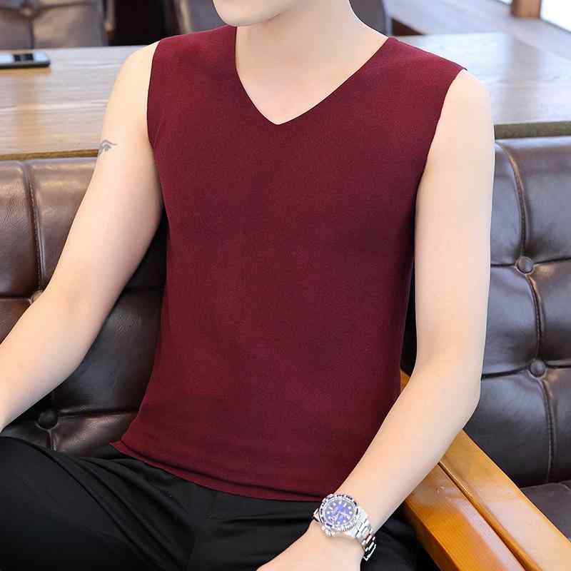 タンクトップ 男性用 裏起毛 伸縮性 インナー あったか 防寒 学生 肌着 レイヤード 双面起毛