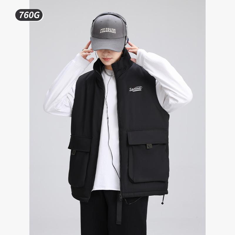 ベスト キッズ 男の子 中大 子供服 アウター 秋冬 多ポケット ワーク 防風 暖かい・性別: 中性/男女兼用・適合年齢: 中大童(8歳以上，140cm以上)・適合シーズン: 冬，春，秋・面料工芸: 柔軟処理，酵素洗・スタイル: カーディガ...