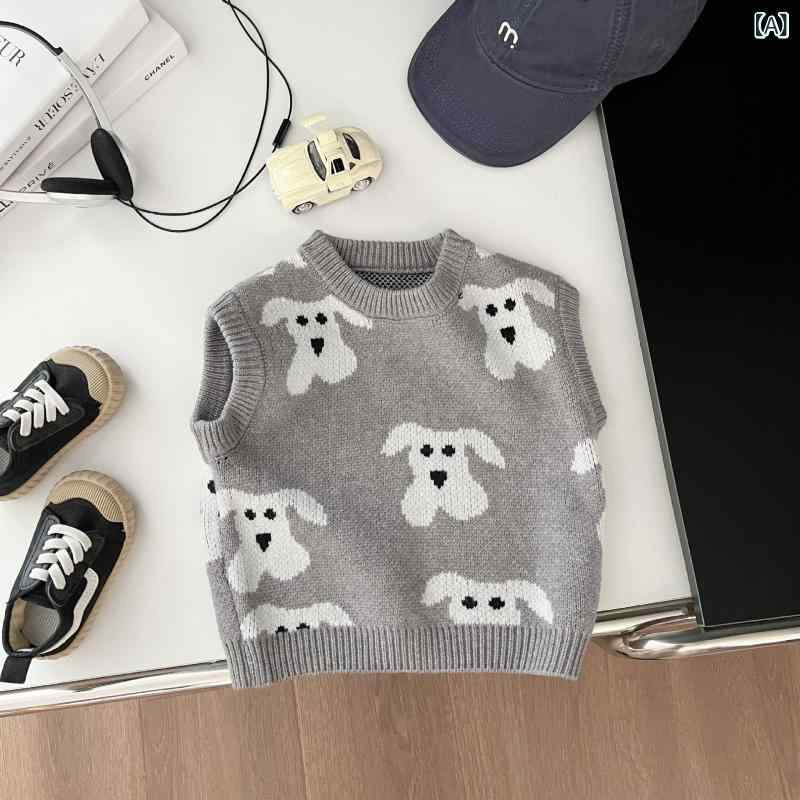 ベスト キッズ 男の子 ニット 春秋 おしゃれ かわいい 子供 小童 秋季 上着 子供服 洋風 百搭