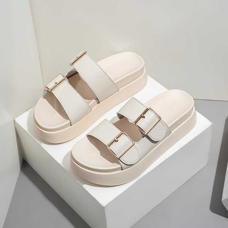 サンダル レディース 厚底 革 牛革 コンフォート 衝撃吸収 疲れにくい カジュアル 歩きやすい 小さいサイズ