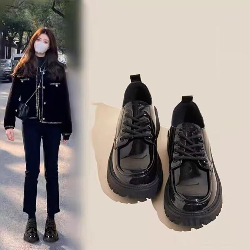 靴 レディース ローファー 厚底 黒 春秋 カジュアル 英国風 シューズ