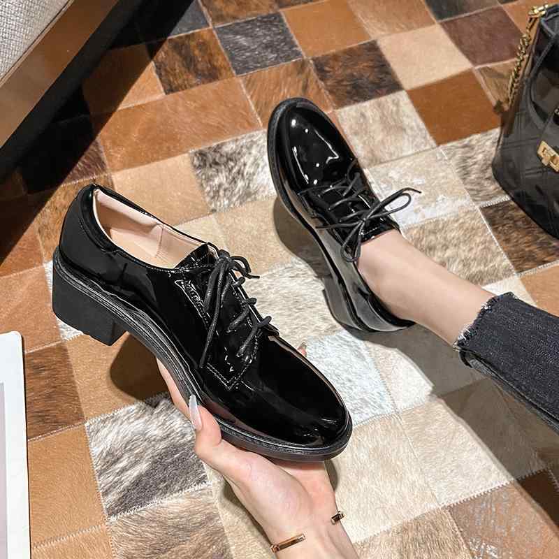 靴 レディース パンプス 秋冬 革 ローファー 柔らかい ぺたんこ 黒 フォーマル カジュアル 歩きやすい 疲れにくい オフィス 通勤 仕事用・靴面材质: 超纤・鞋头形状: 圆头・鞋跟高度: 中跟（3-5CM）・适用性别: 女・风格: 英伦...