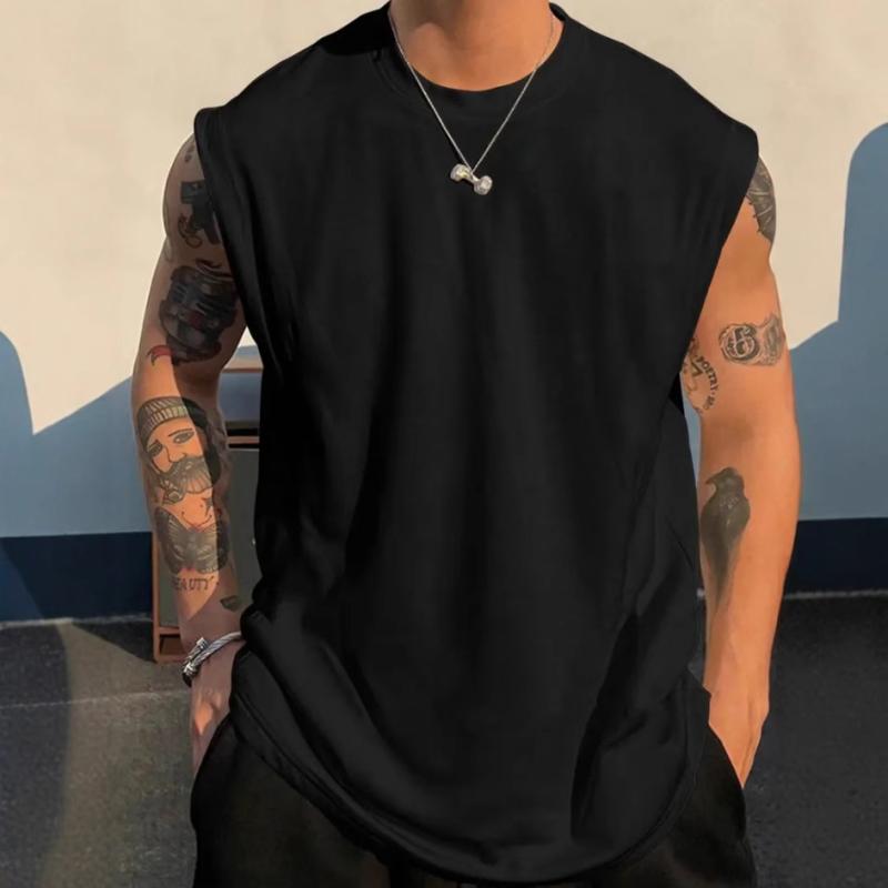 タンクトップ メンズ 男性用 無袖 Tシャツ トップス プルオーバー 大きいサイズ ゆったり 普段使い アウトドア 春夏