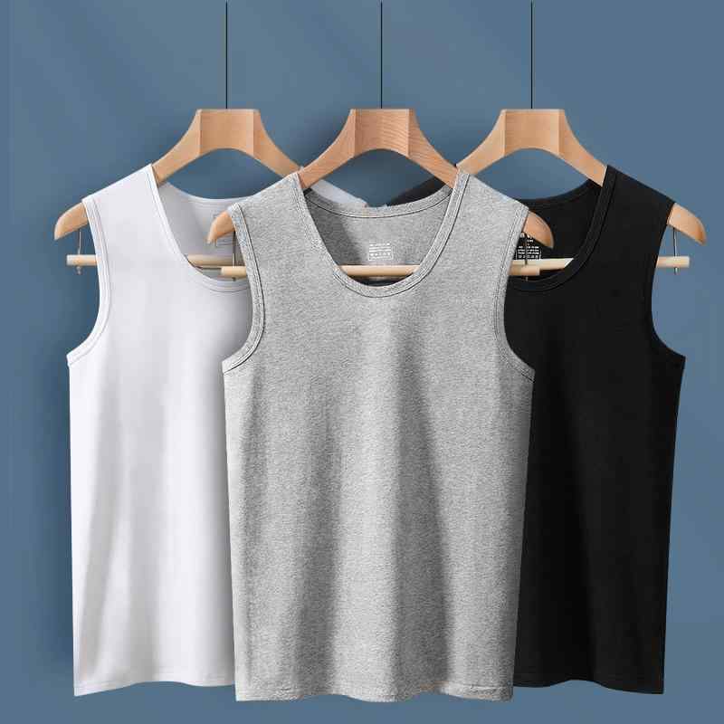 タンクトップ メンズ 男性用 綿 ノースリーブ インナー スポーツ 薄手 ワイドショルダー