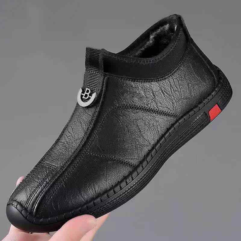 靴 メンズ 男性用 カジュアルシューズ 牛革 暖かい 防寒 綿靴 軽量 普段使い・性別: 男性・靴底素材: ゴム・対象年齢: 若者（18～40歳）・甲革素材: 二層牛革・つま先の形状: ラウンドトゥ・流行の要素: ステッチ・スタイル: カジ...