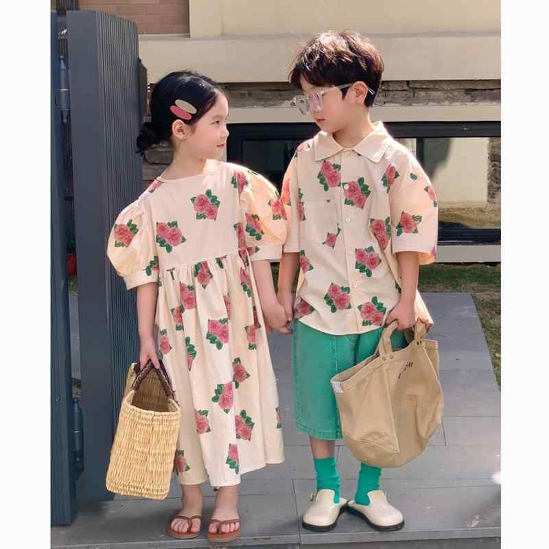 セットアップ キッズ 男の子 子供服 シャツ 花柄 リゾート風 かっこいい かわいい カジュアル 春夏