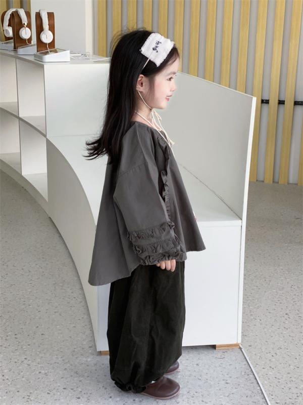 シャツ キッズ 女の子 子供 服 トップス 碎花 長袖 ブラウス 春秋 かわいい