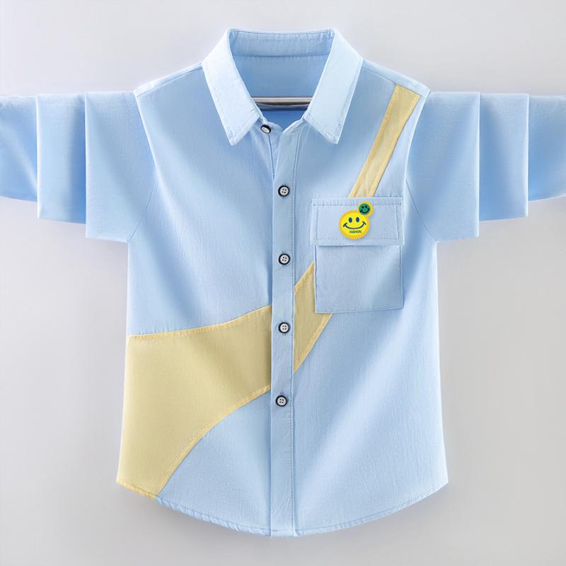 シャツ キッズ 長袖 春秋 子供服 衬衣 中大童 アウター 春服 男の子 ボーイズ トップス