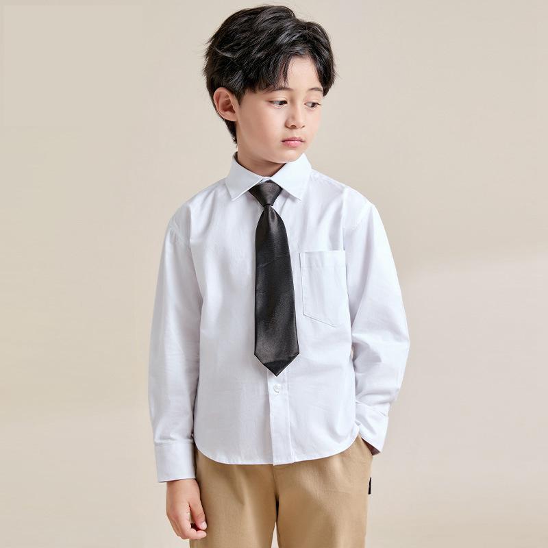 シャツ キッズ 春夏 長袖 半袖 ブラウス 子供 白シャツ 男の子 女の子 小学生 無地 トップス