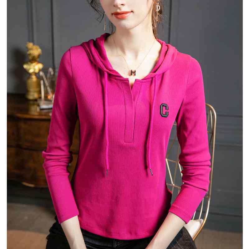 Tシャツ レディース 長袖 春夏 韓国風 カジュアル 連帽 パーカー トップス カットソー プルオーバー ゆったり アルファベット柄 かわいい デイリー 普段使い・素材: 精梳棉・柄: 字母・スタイル: プルオーバー・袖丈: 長袖・カット:...