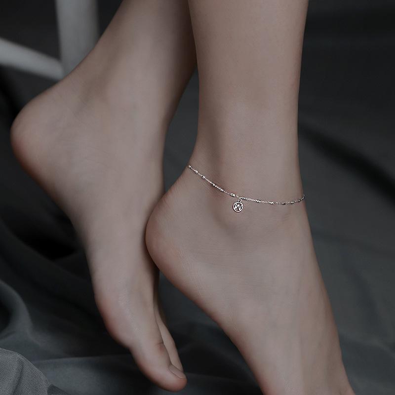 アンクレット レディース シルバーカラー レター 華奢 高見え 森ガール かわいい ギフト アクセサリー 百合の紋章・スタイル: カップル向け・素材: シルバー・種類: トゥリング・形状: U字型・カラー: 文字入りアンクレット