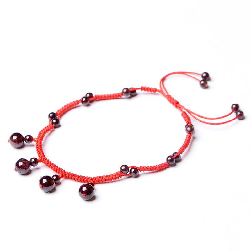 脚链 レディース ガーネット 民族風 瓢箪 かわいい 天然石 ハンドメイド アクセサリー ジュエリー アンクレット 女性用 エスニック ボヘミアン おしゃれ プレゼント ギフト・素材: 水晶・種類: 脚链・スタイル: 女式・水晶種類: 天然...