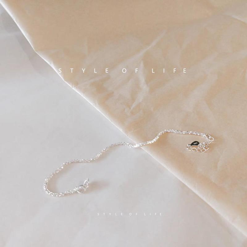 アクセサリー レディース シルバー999 足首チェーン キラキラ 輝く 雪の結晶 デザイン 重ね付け かわいい おしゃれ アレルギー対応 普段使い