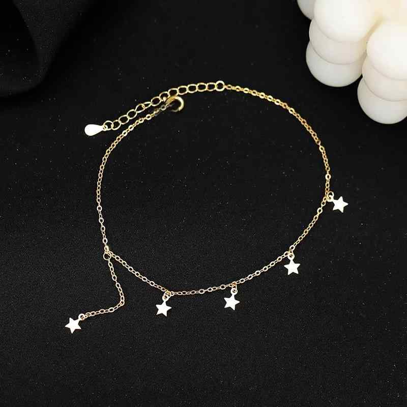 アンクレット レディース s925 シルバー 小さめ 星 スター デザイン ファッション おしゃれ 高見え 高級感 シンプル 上品 エレガント アクセサリ