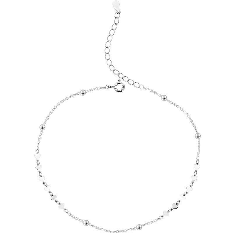 アンクレット レディース S925 シルバー 冷淡風 かわいい おしゃれ 高級感 ハートモチーフ 韓国 ファッション 女性用 銀 華奢 アクセサリー