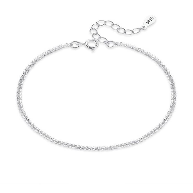 アンクレット レディース S925 シルバー 菜の花 満天星 シンプル かわいい アクセサリー ロマンチック プレゼント ギフト・素材: 銀・処理: 電気メッキ・種類: 脚链・スタイル: 女式・造型: 波浪・カラー: 銀色・純度: 925銀...