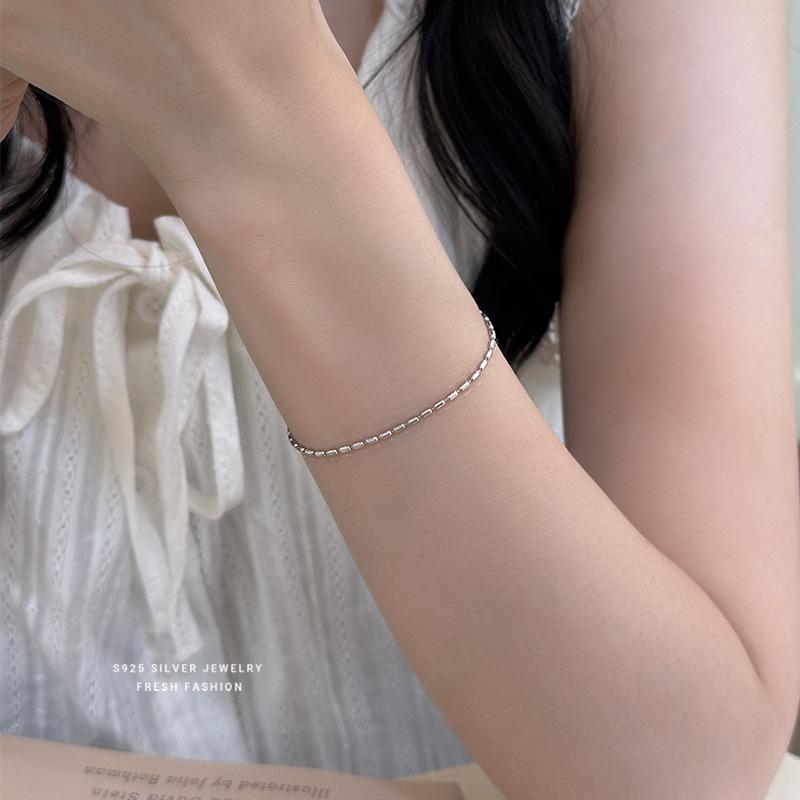 ブレスレット レディース s925 シルバー シンプル 極細 チェーン 韓国風 アクセサリー 手飾り 普段使い シルバーアクセサリー