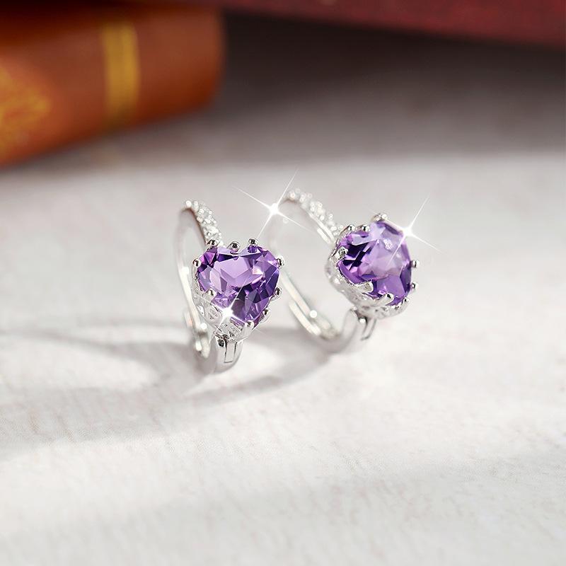 ピアス レディース シルバー925 ハート 天然水晶 ジルコニア デザイン フープピアス イヤリング おしゃれ 高見え アクセサリー インスタ 人気